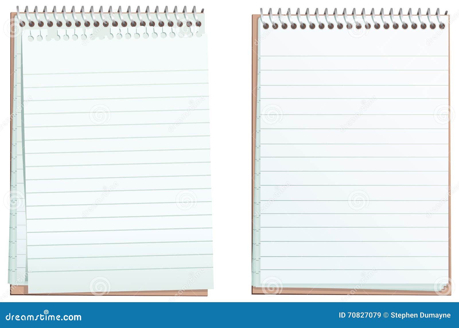 Lined ringbound notepads stock vector. Illustration of bound - 70827079