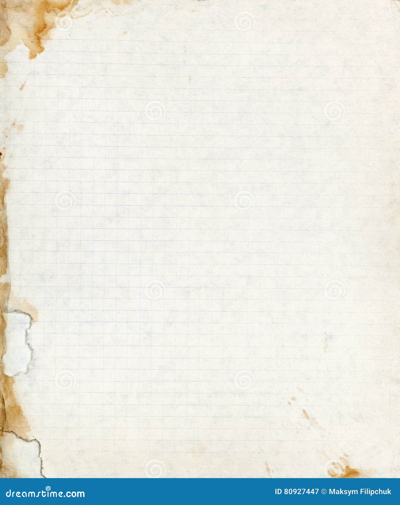Sheet Of Stained Lined Paper, Vintage Grungy Lined Paper Royalty-Free ...