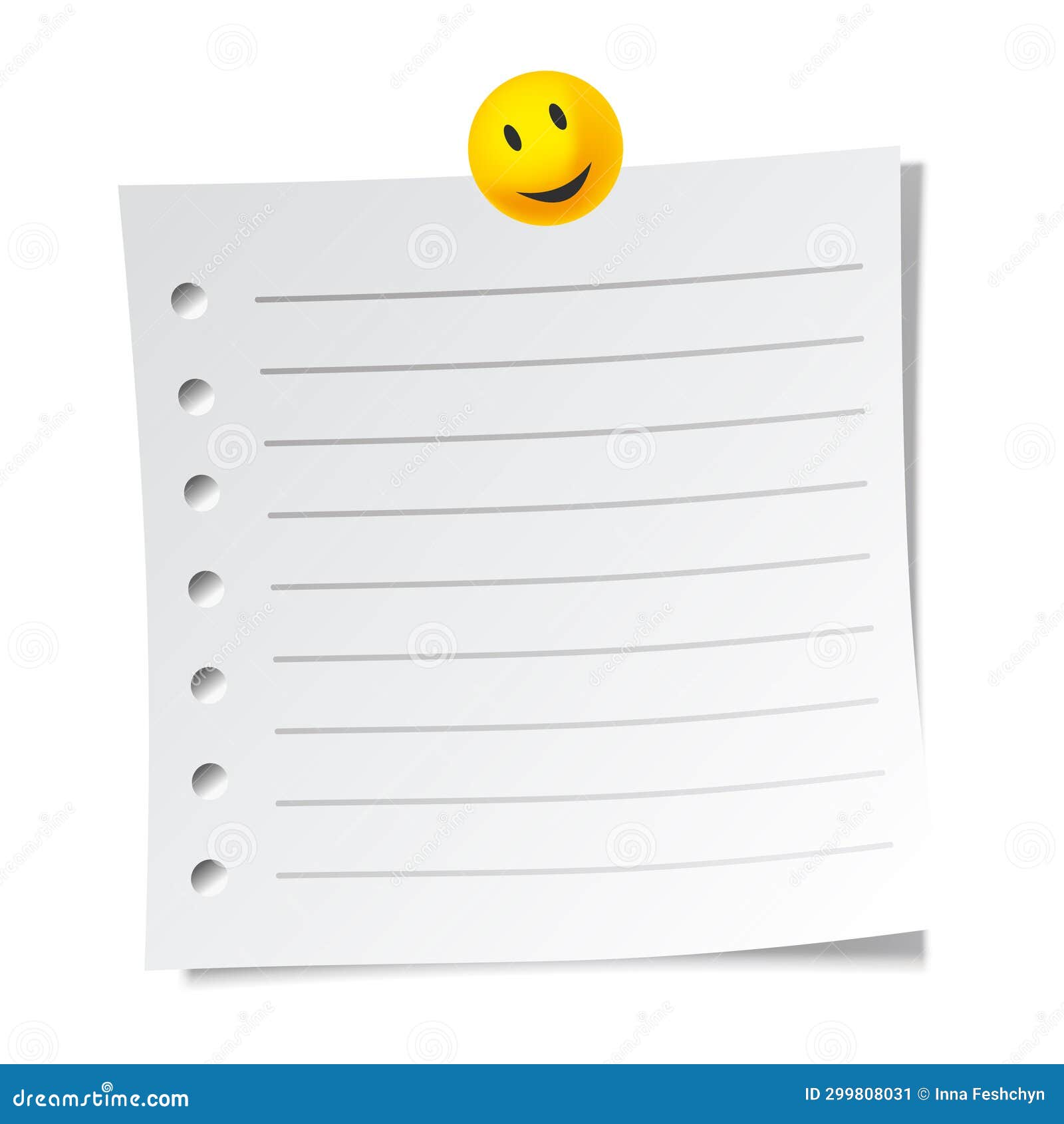 Lined Sticky Note. Blank Note Paper Sheet. Information Reminder ...