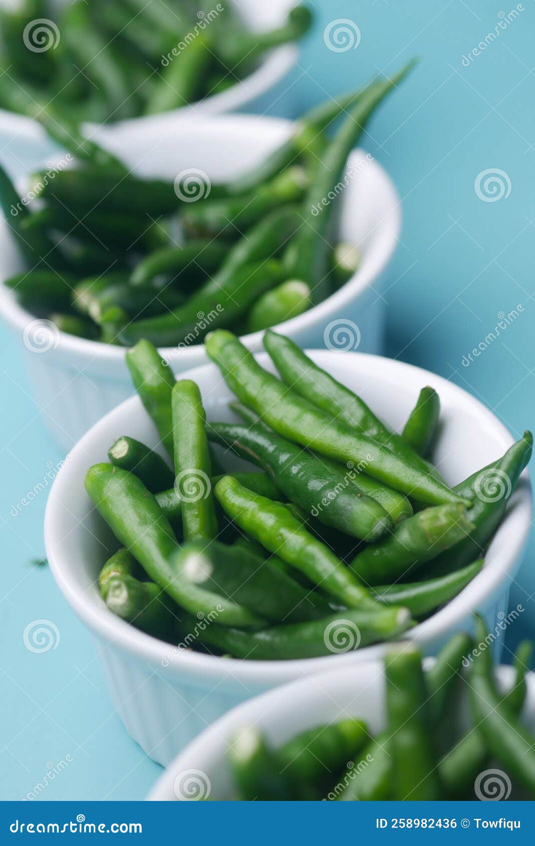 Lined Up Green Chili in a Container Stock Photo - Image of chilli ...