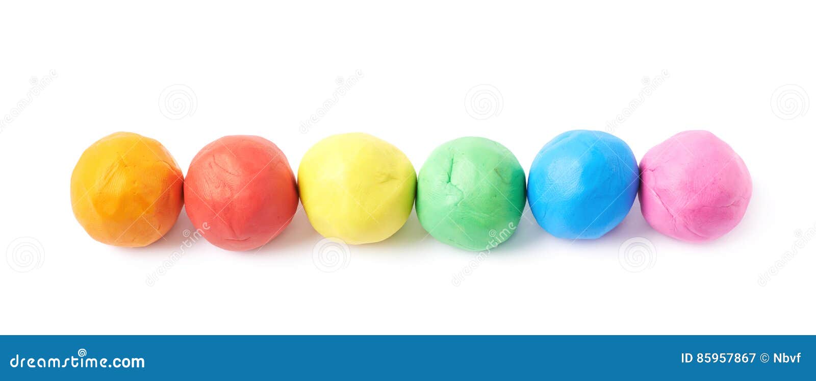 Lined Up Plasticine Balls Isolated Stock Image - Image of hobby, create ...