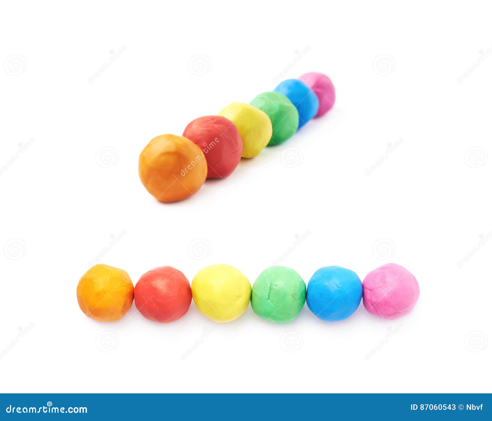 Lined Up Plasticine Balls Isolated Stock Image - Image of create, blue ...