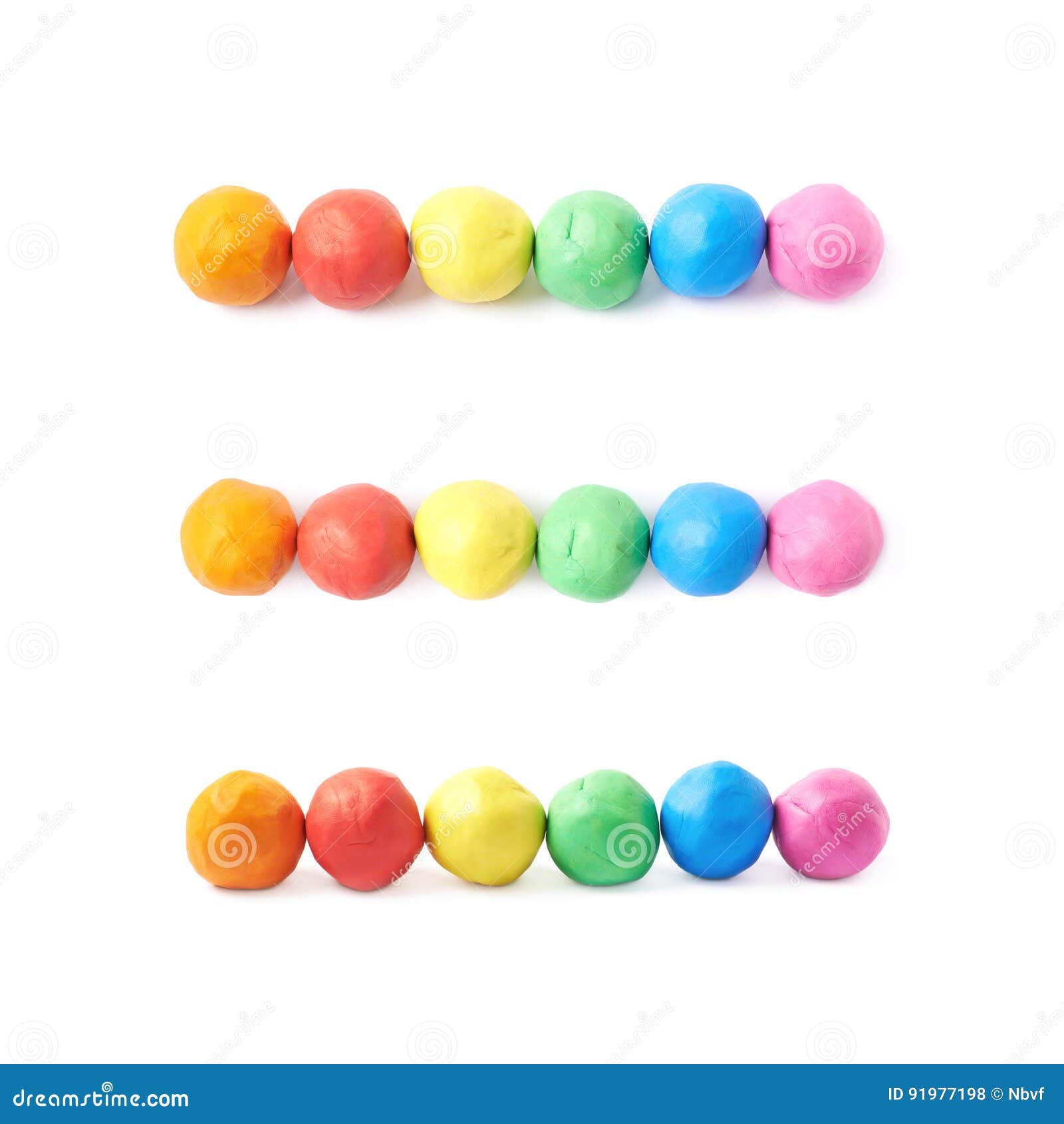 Lined up plasticine balls stock photo. Image of bright - 91977198