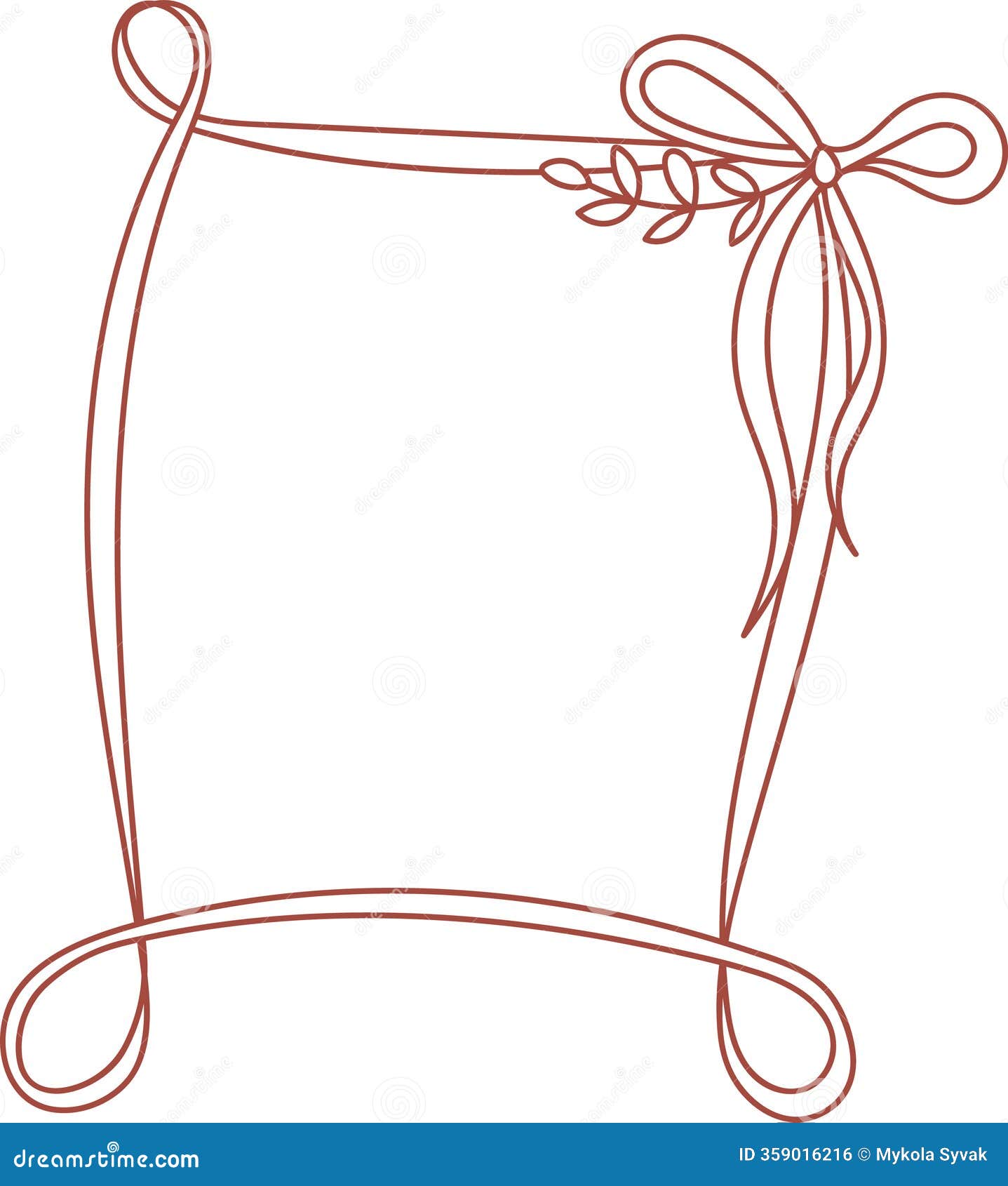 Lined Vintage Frame with Bow Stock Illustration - Illustration of ...