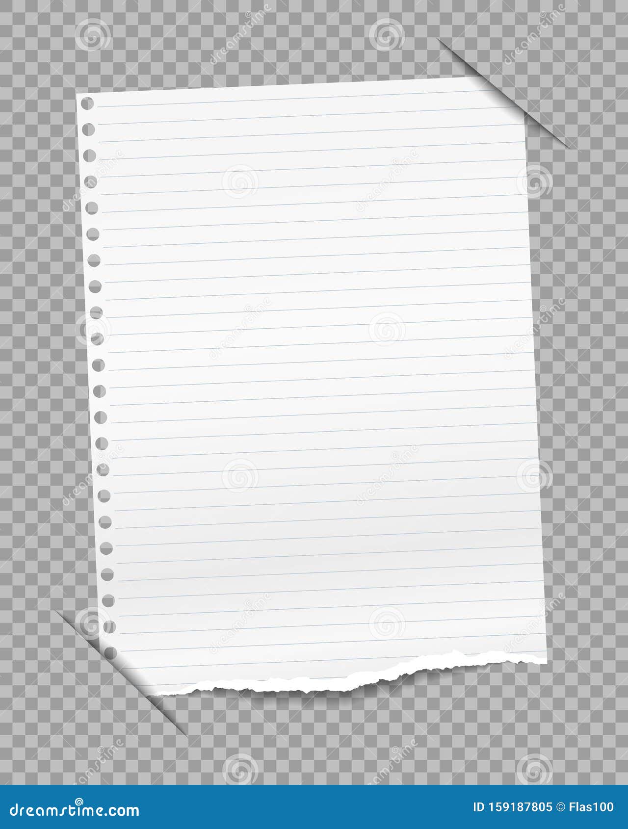 Lined White Ripped Paper Inserted Into Gray Squared Background Royalty ...