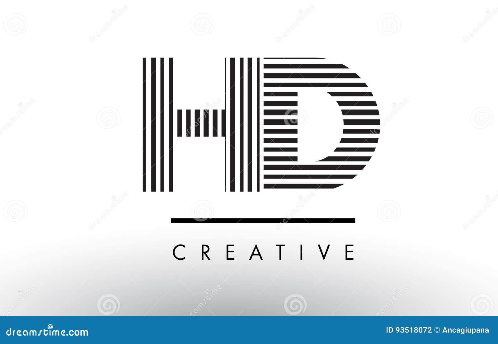 Linee in Bianco E Nero Lettera Logo Design Di HD H D Illustrazione ...