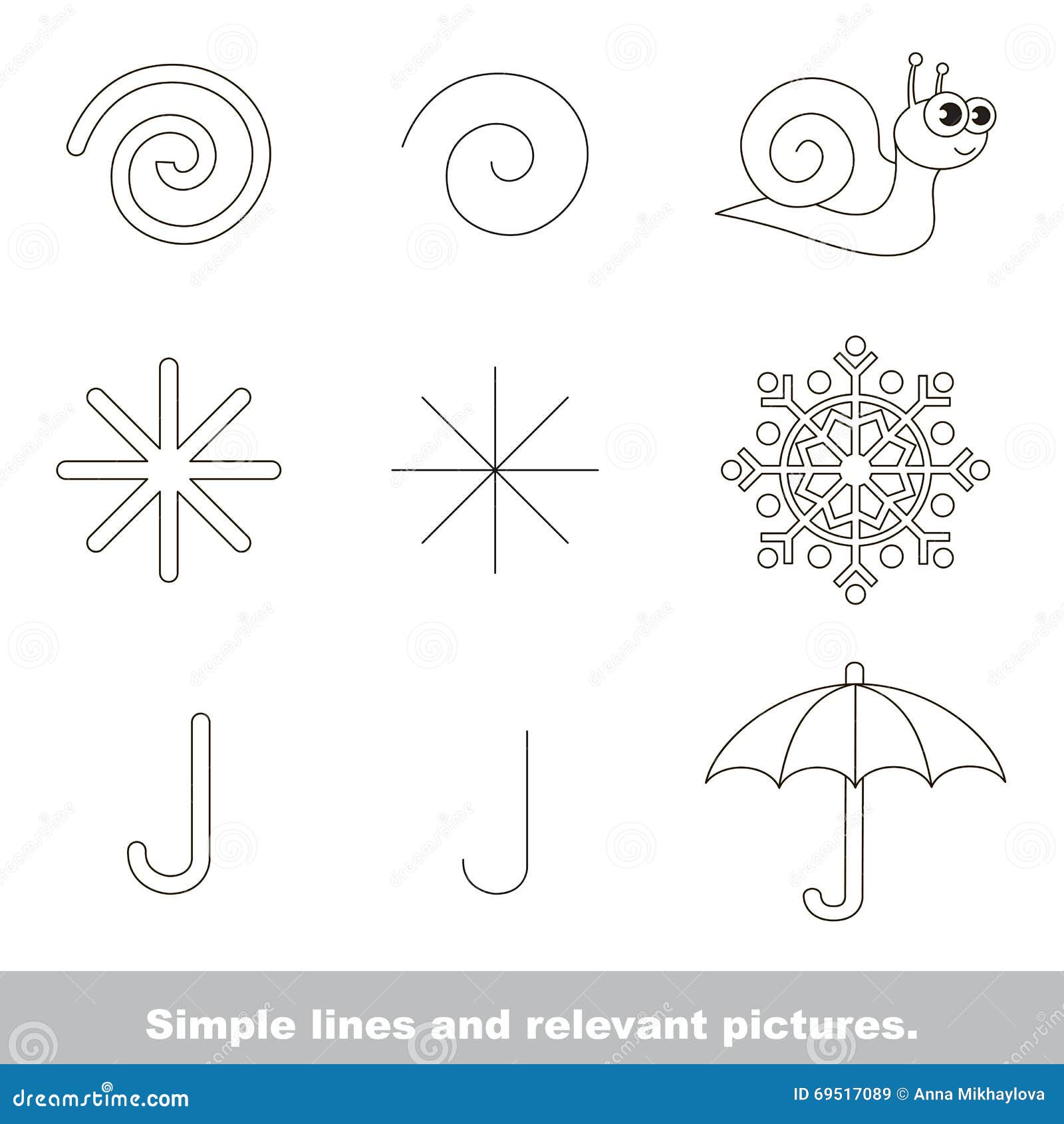 Linee Semplici Con Le Immagini Pertinenti Illustrazione Vettoriale ...