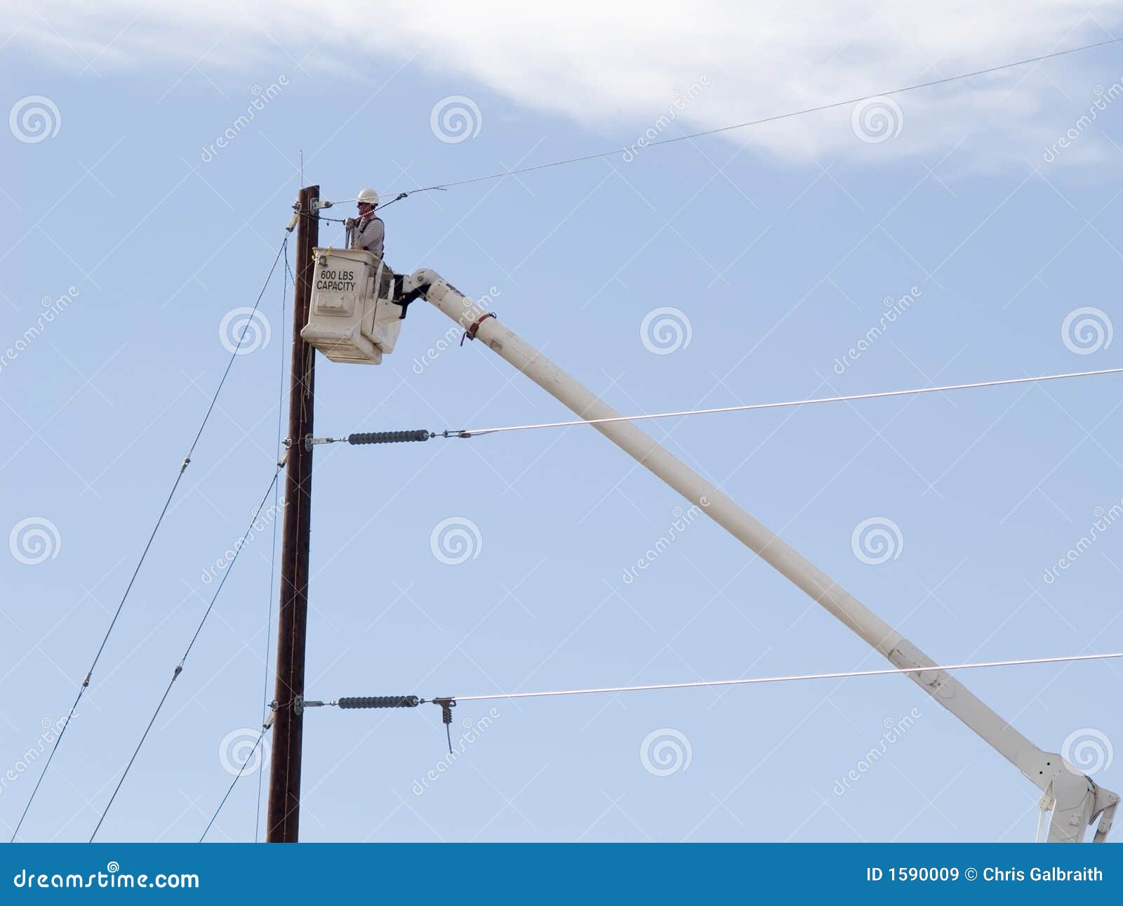 Lineman stock image. Image of wire, danger, cable, construction - 1590009