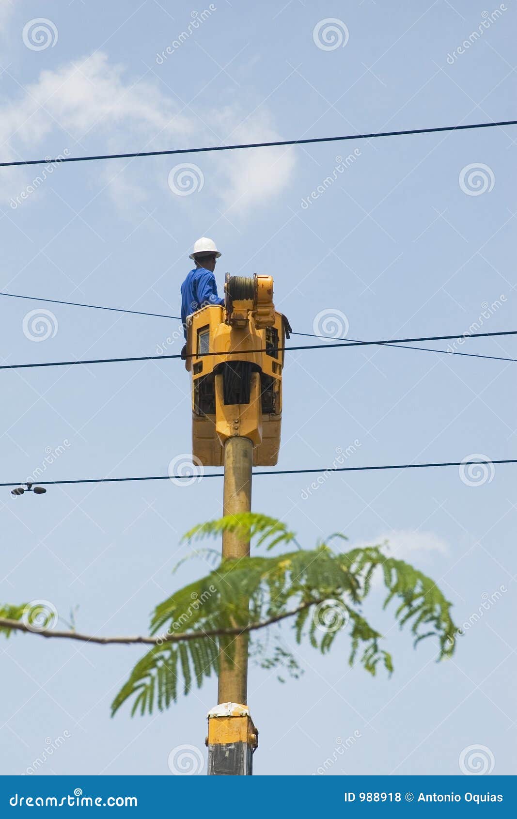 Lineman stock photo. Image of helmet, orange, voltage, lineman - 988918