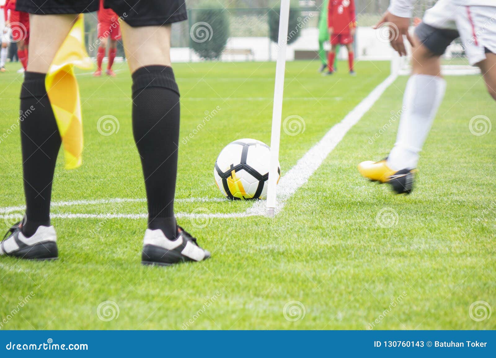 Lineman Assistant Referee at the Corner of a Soccer Field Stock Image ...