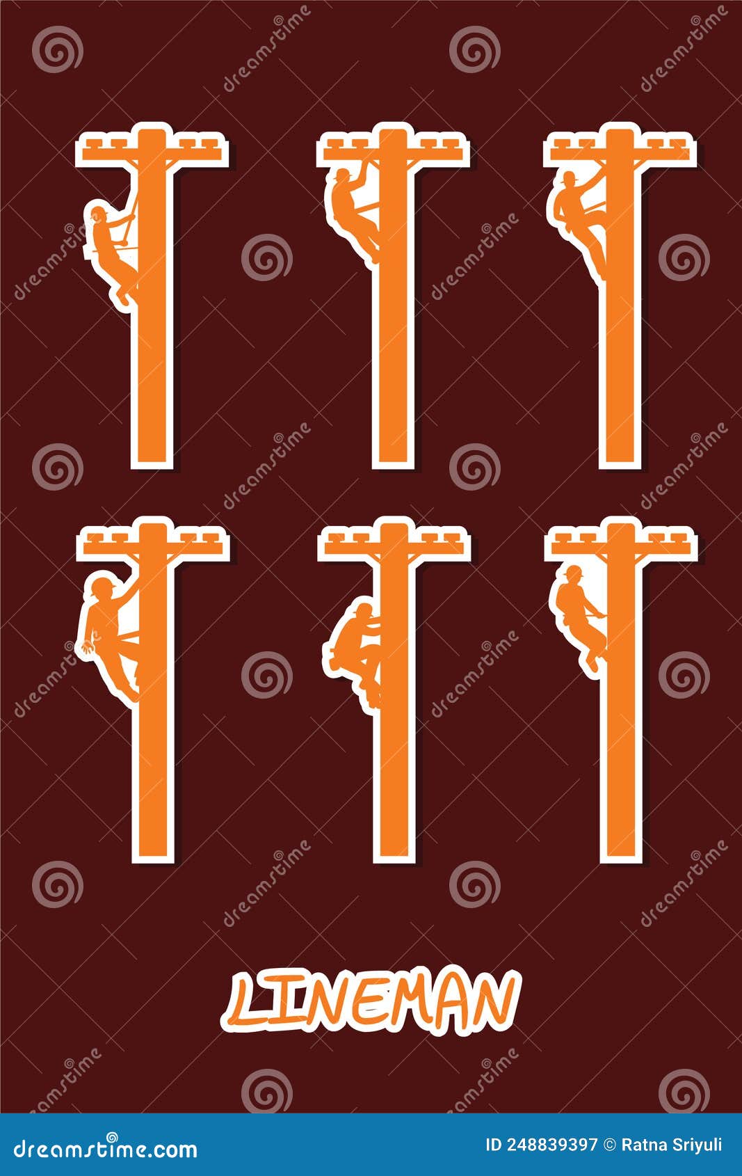Lineman design vector set stock vector. Illustration of instrument ...