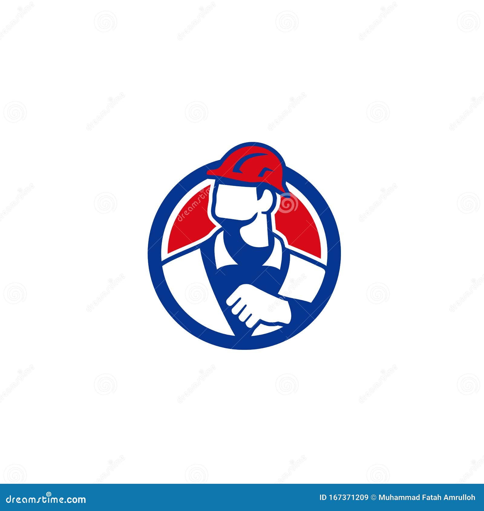 A Lineman Emblem Logo Design Inspiration With Circle Vector ...