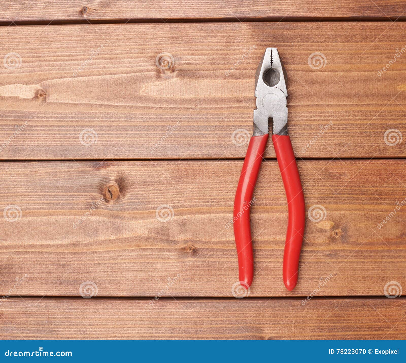 Lineman S Combination Pliers Hand Tool on Wooden Surface Stock Photo ...
