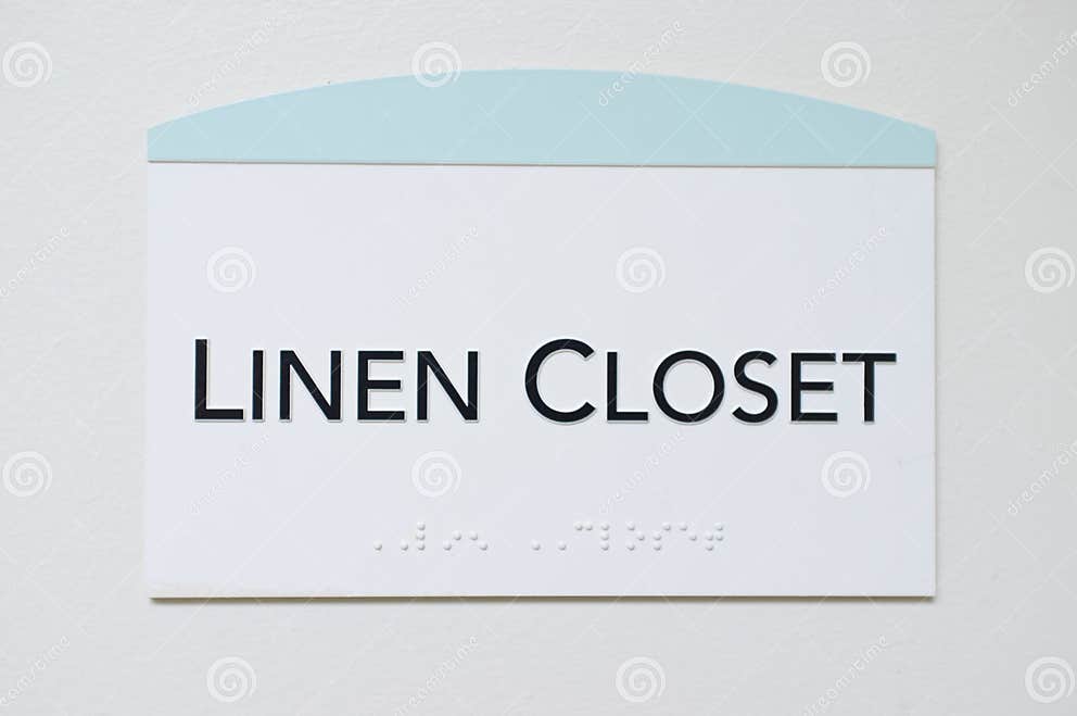 Linen Closet Sign stock photo. Image of closet, hamper - 25842432