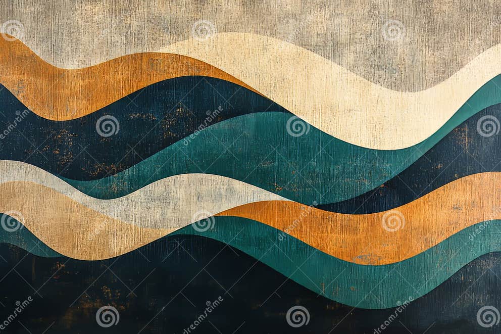 Linen Fabric with Dynamic Waves Pattern in Multicolored Colors. Stock ...