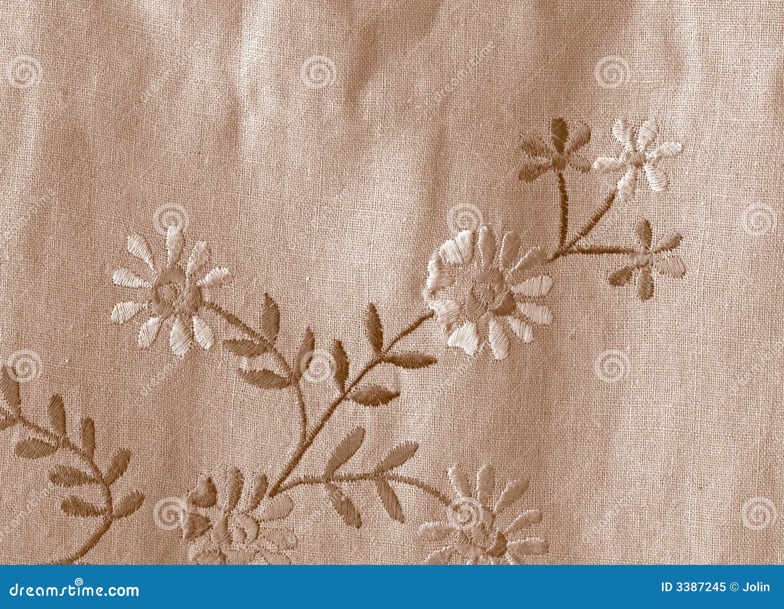 Linen fabric with flowers stock image. Image of material - 3387245