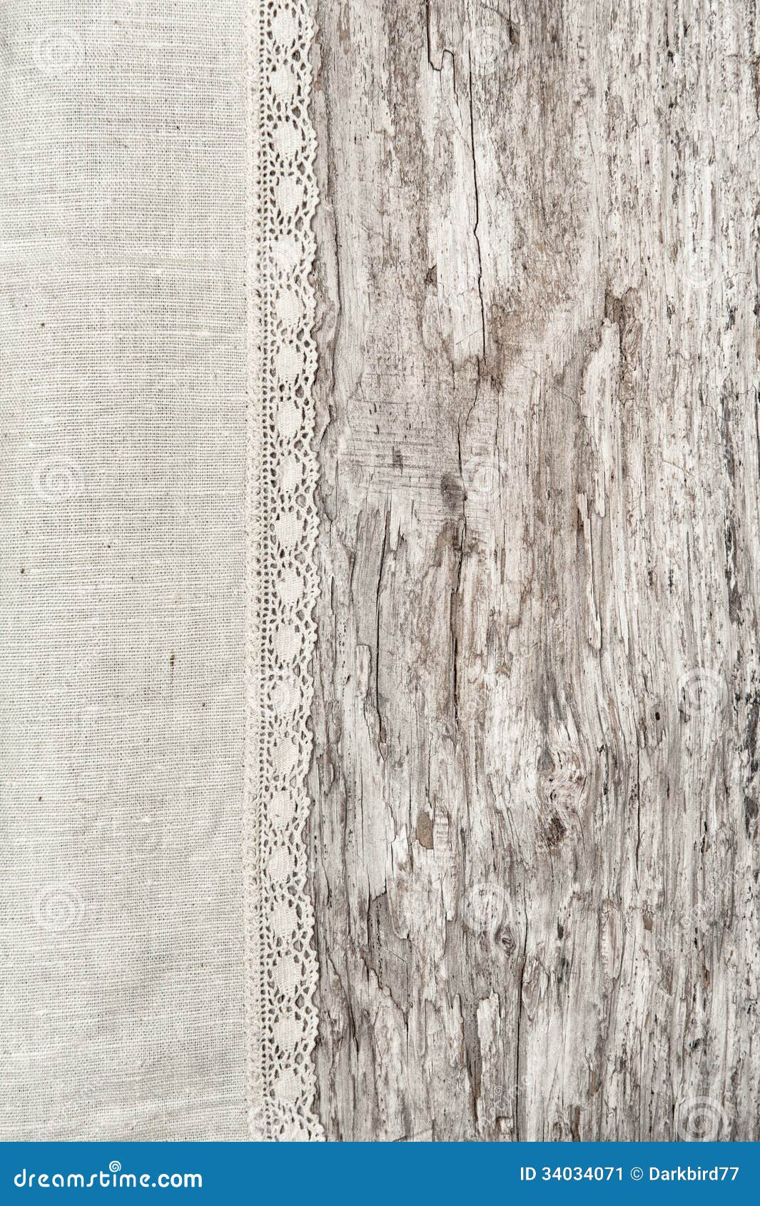 Wood And Vintage Lace Background