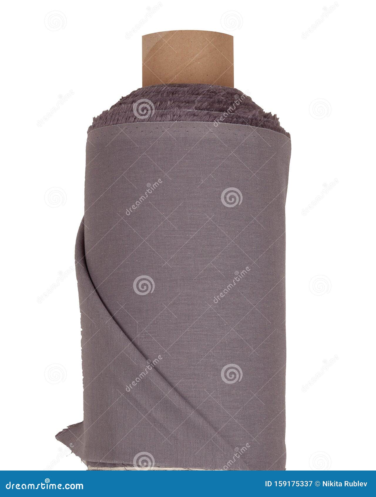 Linen Fabric in Roll Isolated Stock Image - Image of industry, color ...