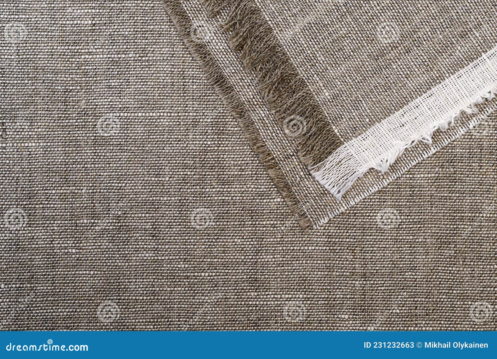 Linen Fabric Surface and Fabric Edge Stock Image - Image of detail ...