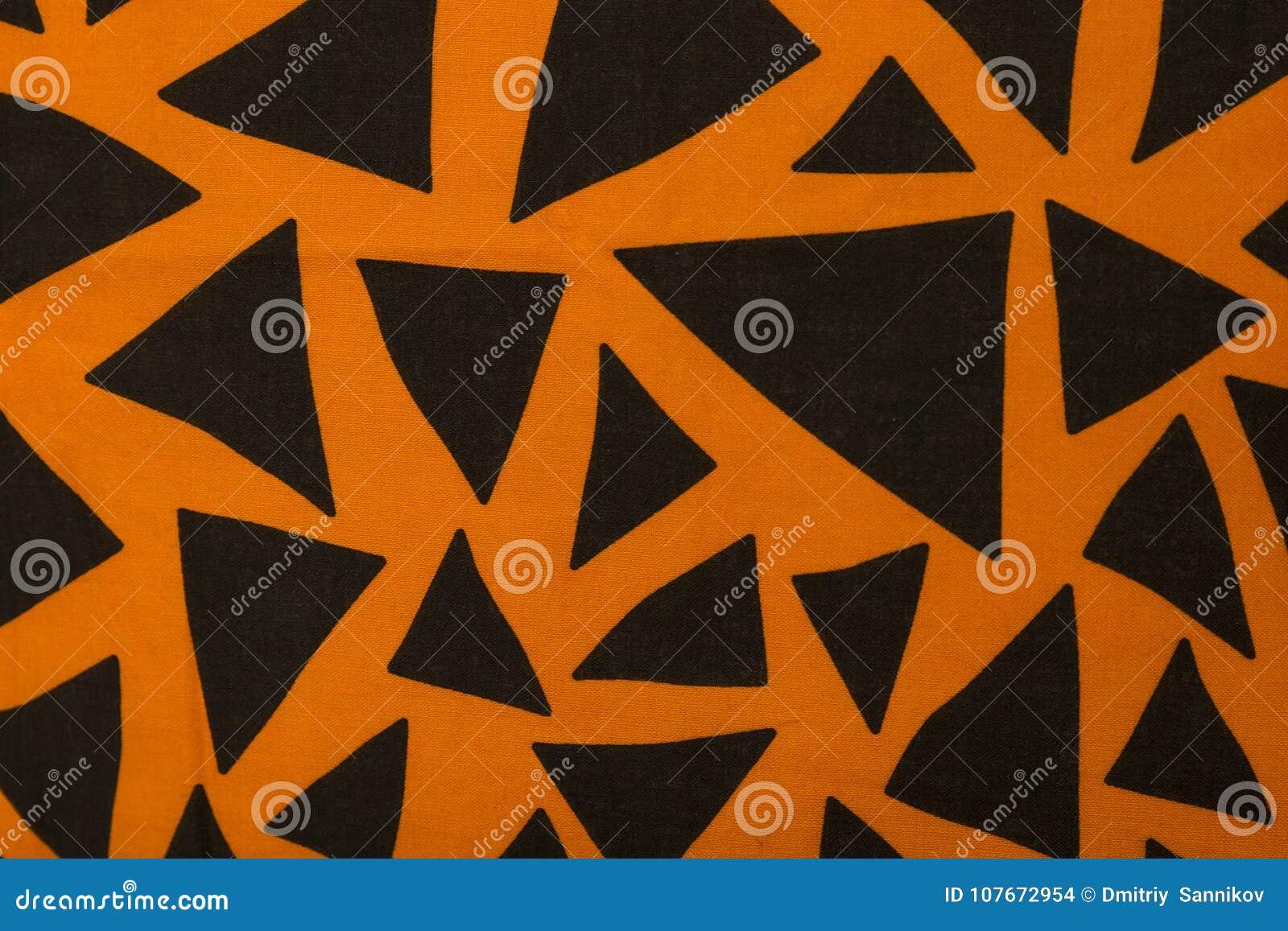 Linen Orange Color with Black Triangles Stock Photo - Image of membrane ...