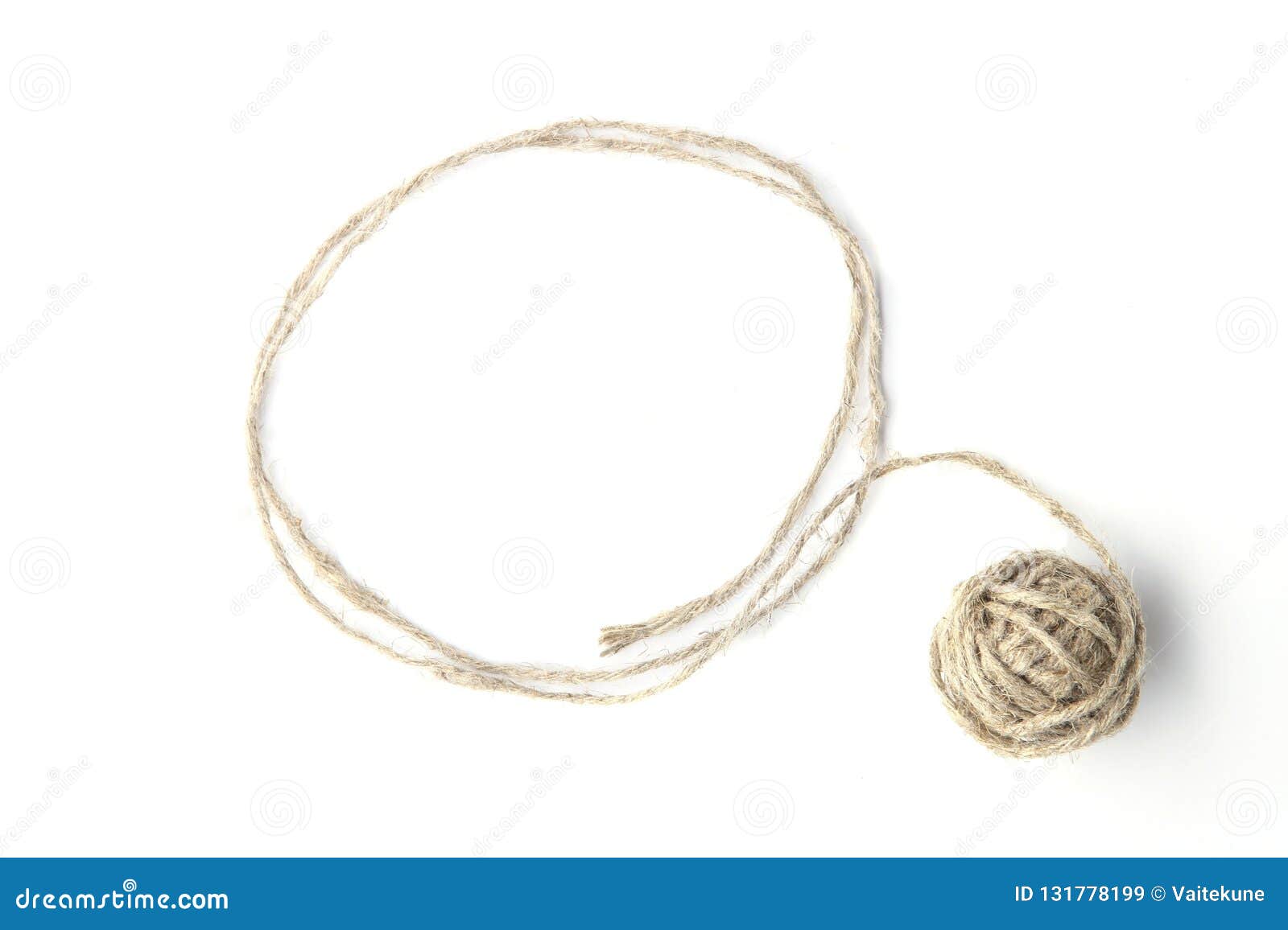 Linen Grey String Ball with Frame Made of String Isolated on White ...