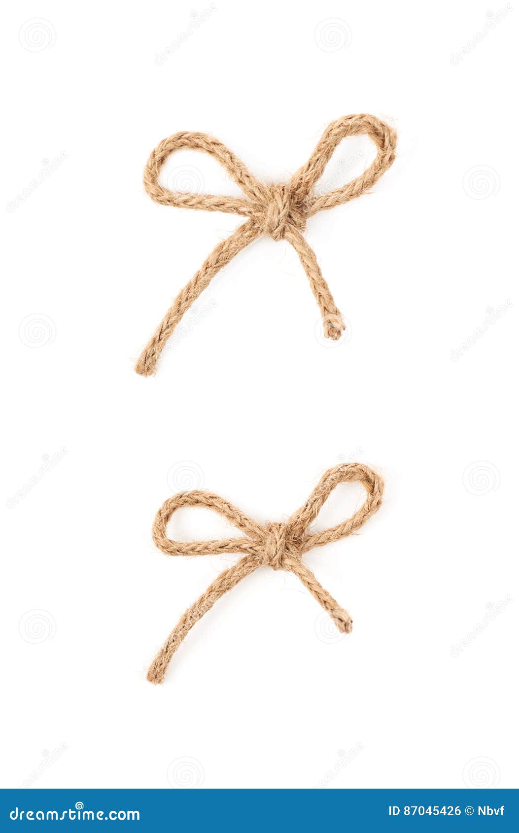 Linen Rope Bow Knot Isolated Stock Photo - Image of line, jute: 87045426