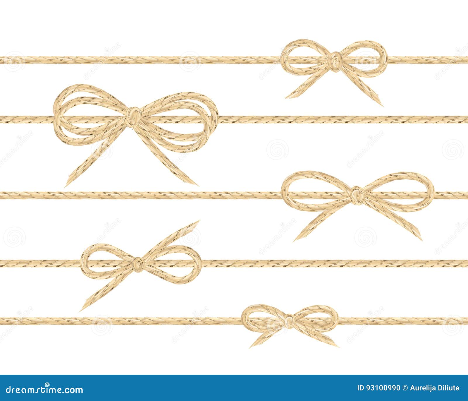 Linen string bows stock illustration. Illustration of node - 93100990