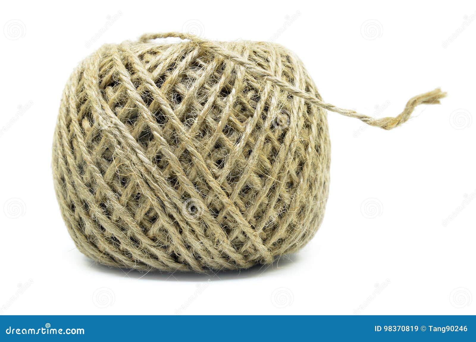 Linen string isolated stock image. Image of roll, natural - 98370819