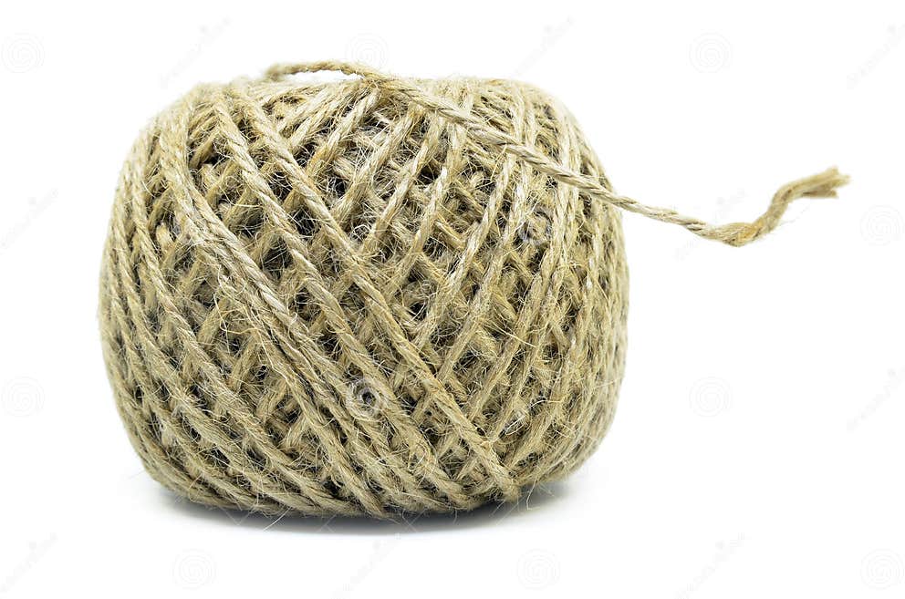 Linen string isolated stock image. Image of roll, natural - 98370819
