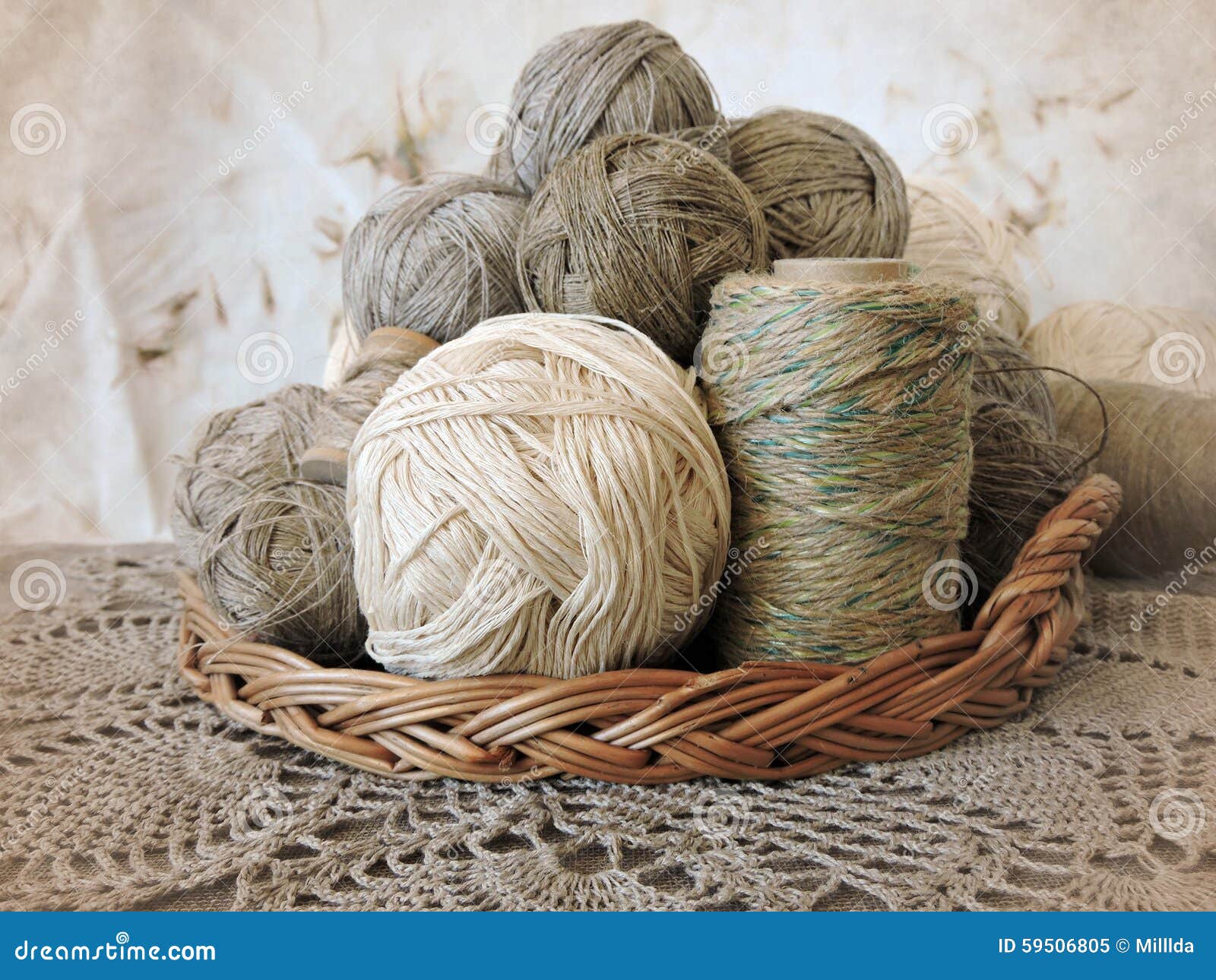 Linen thread stock image. Image of natural, view, crochet - 59506805