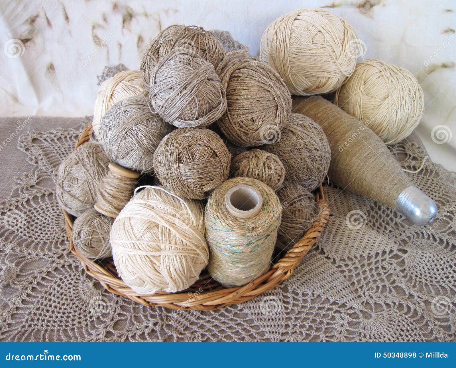 Linen threads stock photo. Image of ball, texture, natural - 50348898