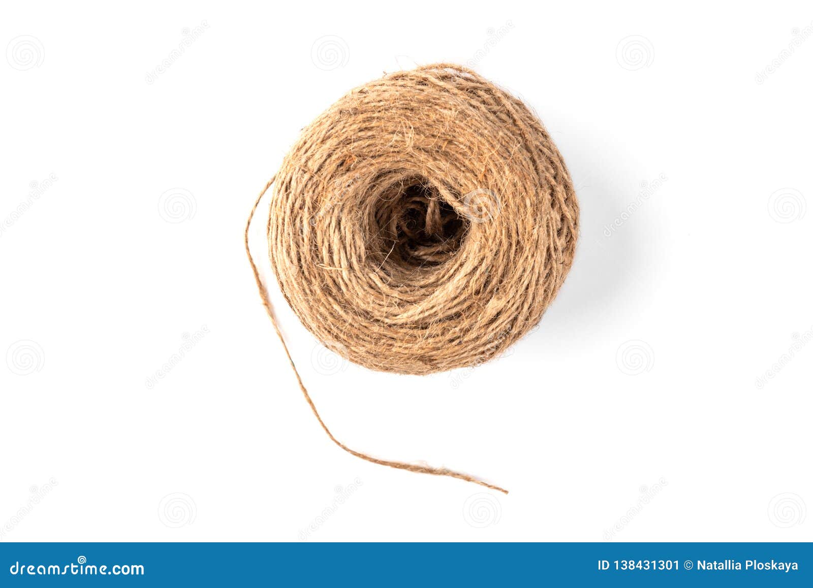 Linen Twine on White Background. Stock Image - Image of background ...