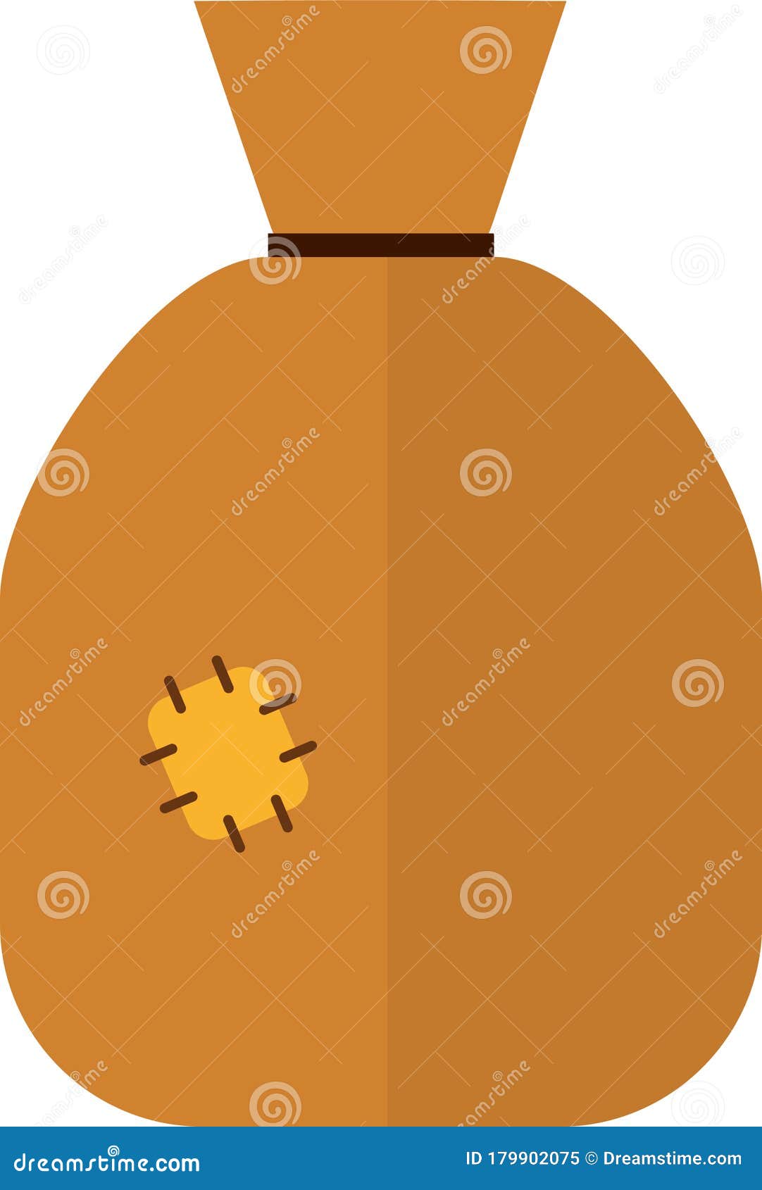 Linen Woven Fabric Sack. Vector Illustration. Canvas Sack Stock Vector ...