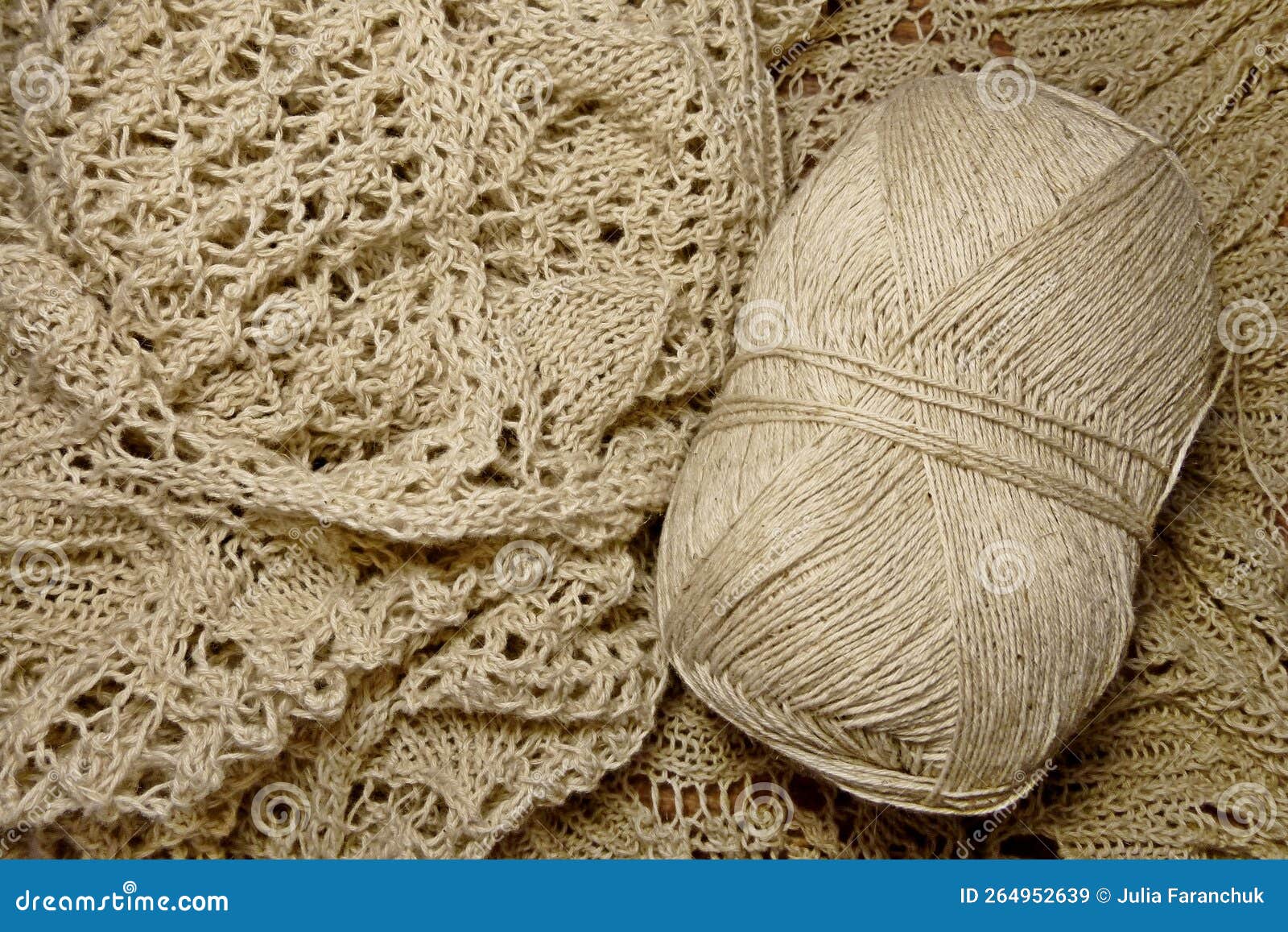 Linen Yarn in a Skein. Close-up. Knitting Stock Image - Image of ...