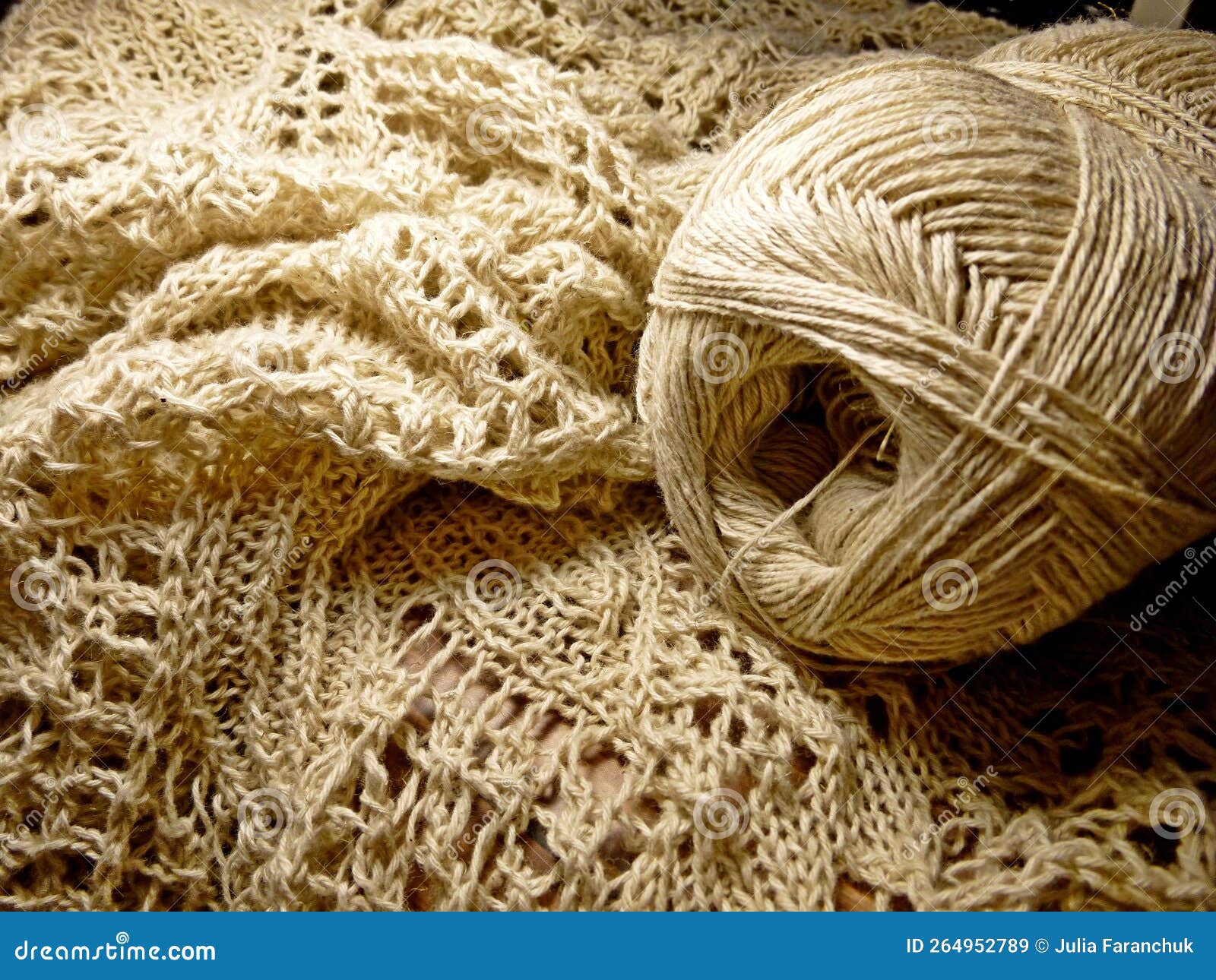 Linen Yarn in a Skein. Close-up. Knitting Stock Image - Image of craft ...