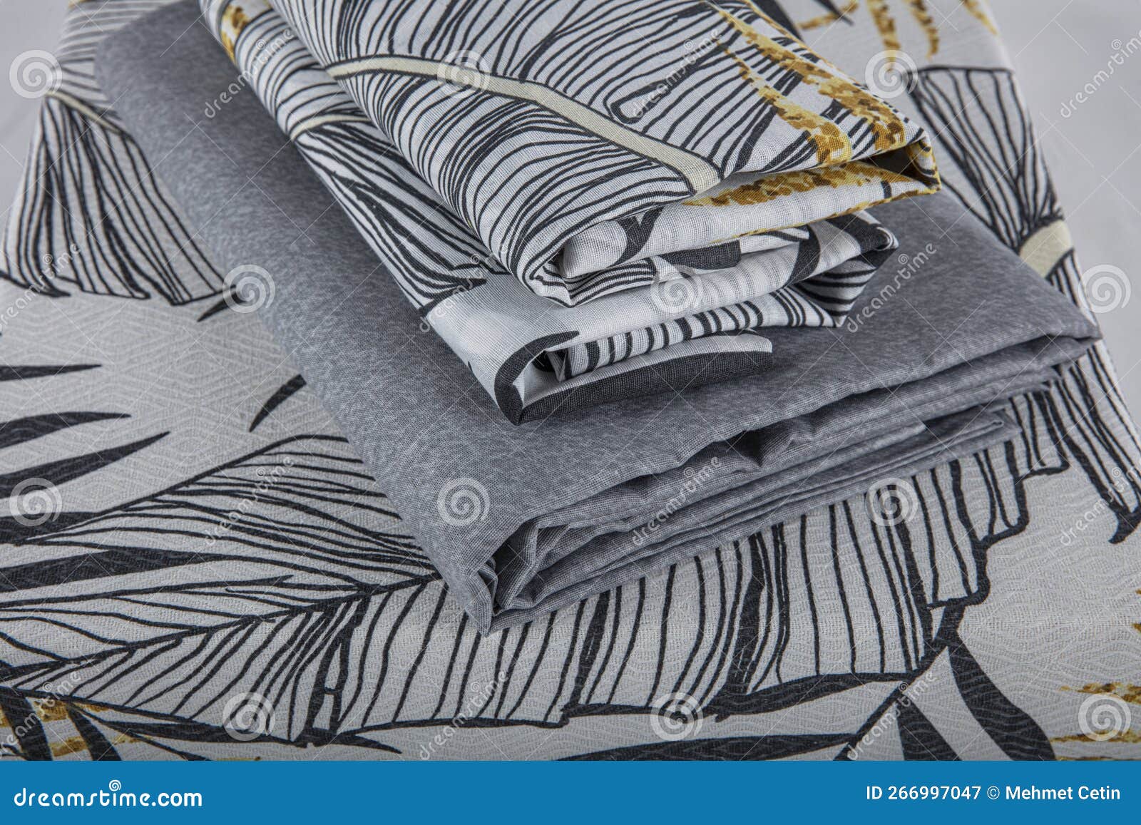 Linens Set. Bedding Set Isolated on White. Set with Stacks of Clean Bed ...