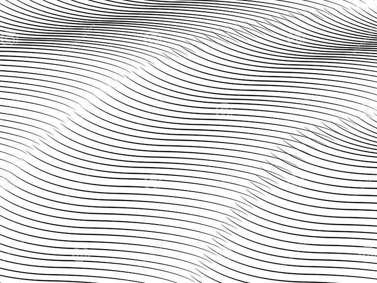 Lines Abstract Background Black and White Wavy Pattern. Abstract ...
