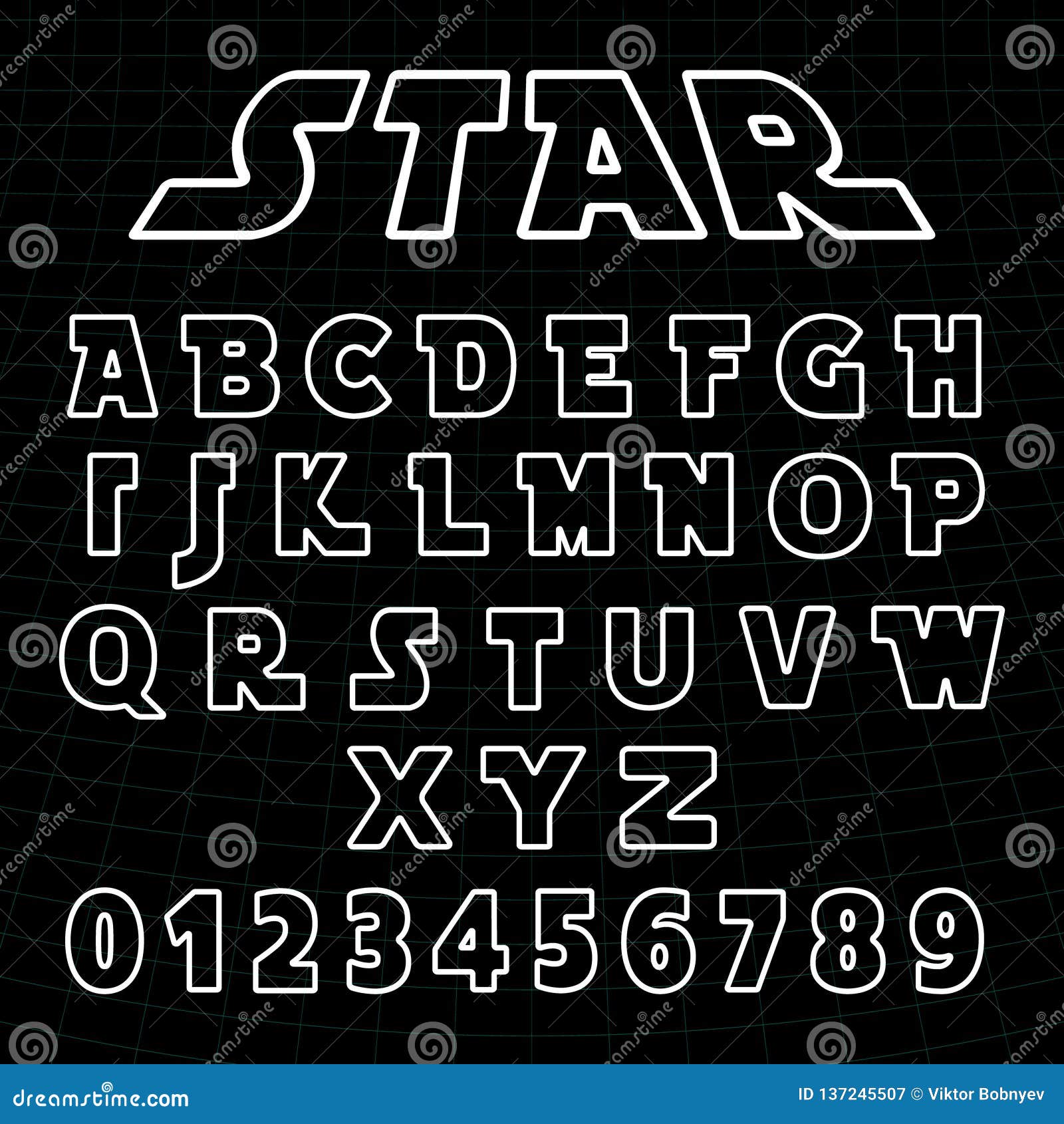 Lines Alphabet Font Template. Set of Letters and Numbers Futuristic ... Lines Alphabet Font Template. Set of Letters and Numbers Futuristic ...