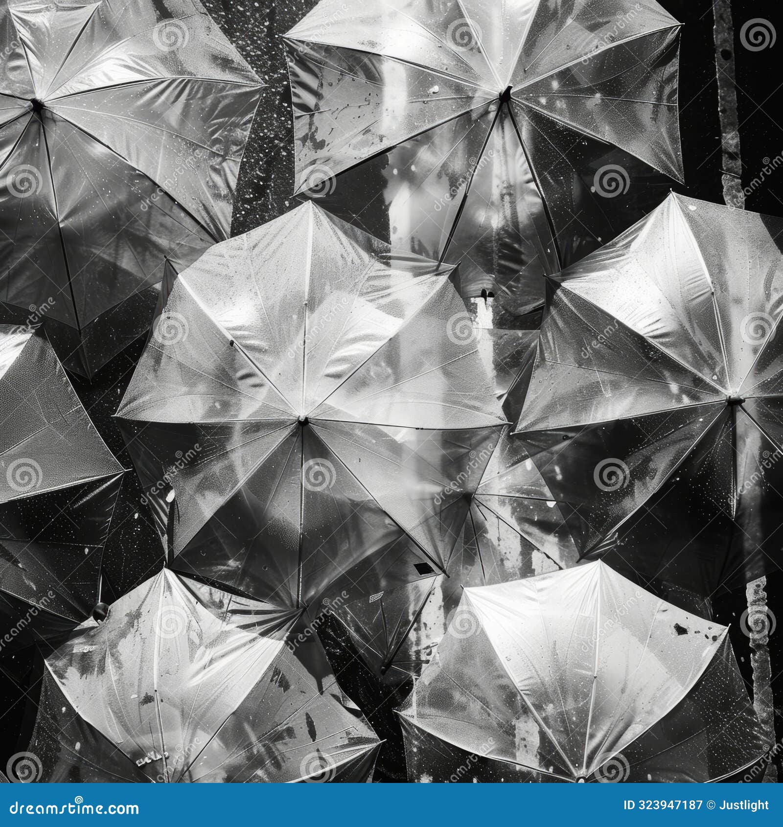 The Lines and Angles of Multiple Umbrellas Forming a Geometric Pattern ...