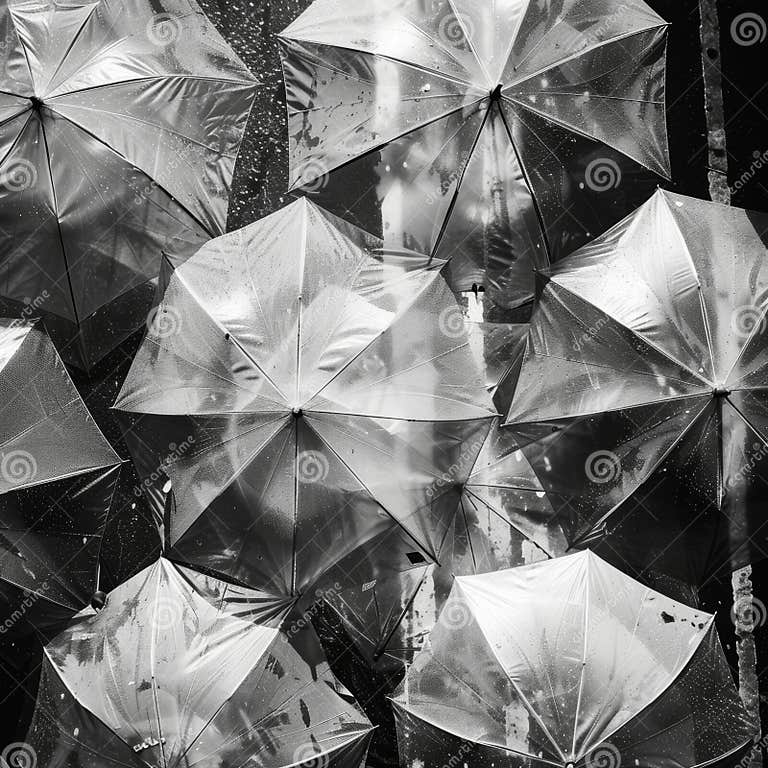The Lines and Angles of Multiple Umbrellas Forming a Geometric Pattern ...