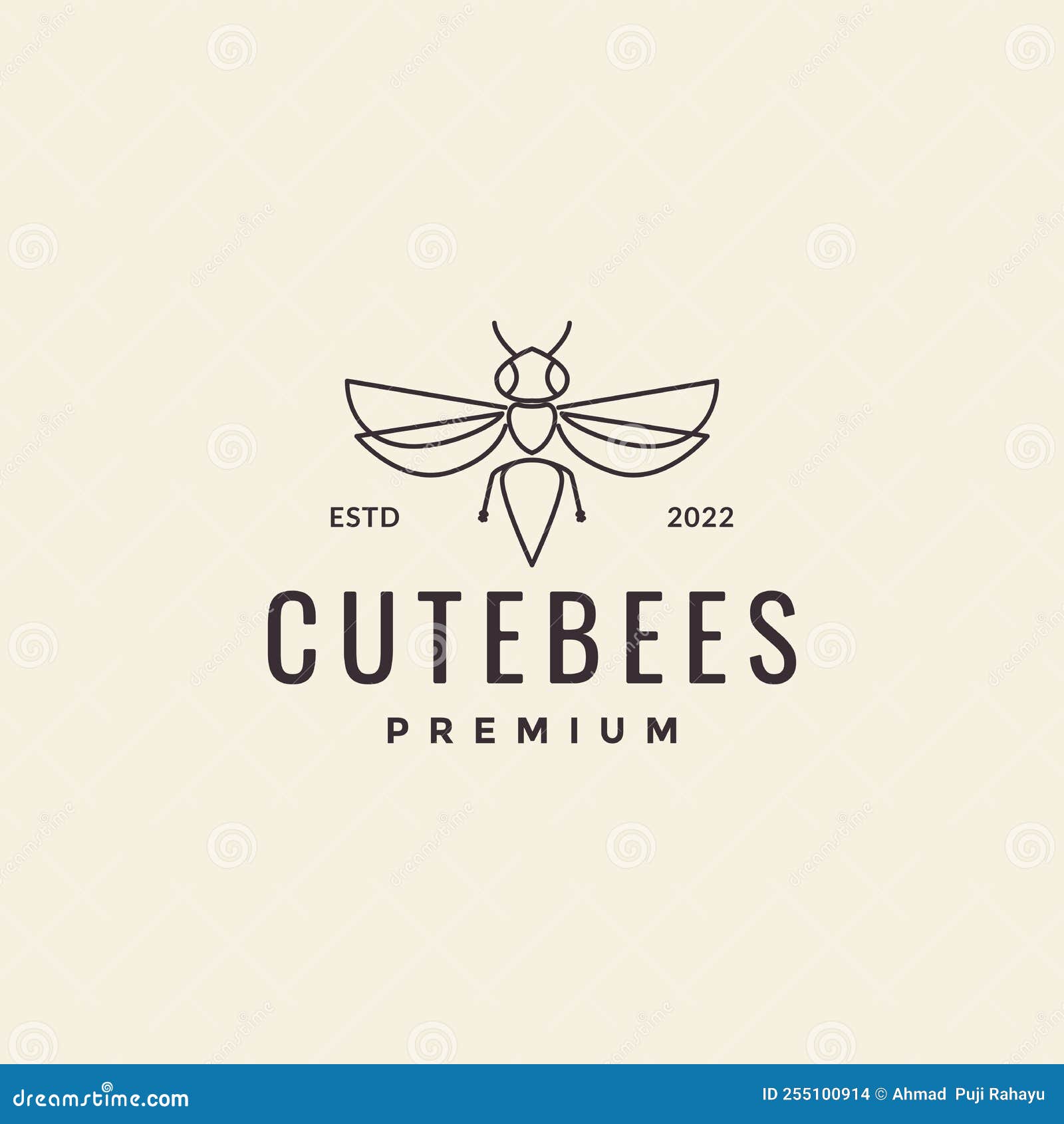 Lines Art Minimal Flying Honey Bee Logo Design Stock Vector ...