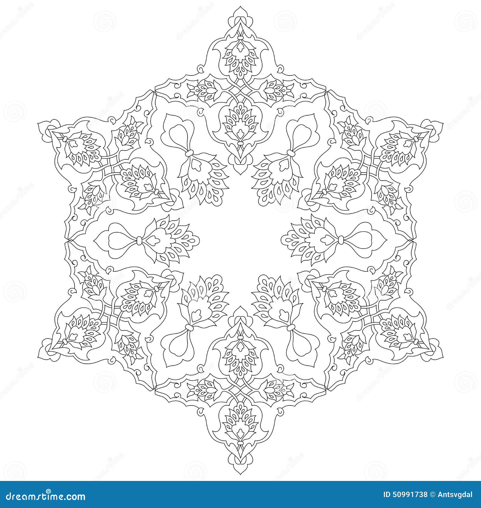 Lines Artistic Ottoman Pattern Series Seventy Two Stock Vector ...