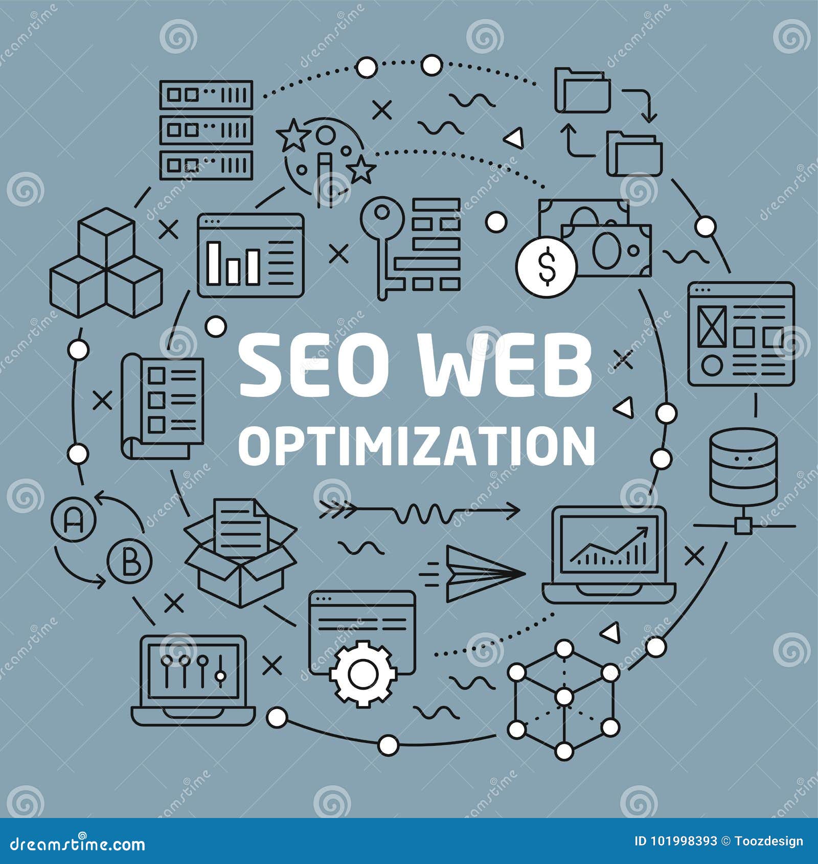 Lines Background Illustration Seo Optimization Stock Vector ...