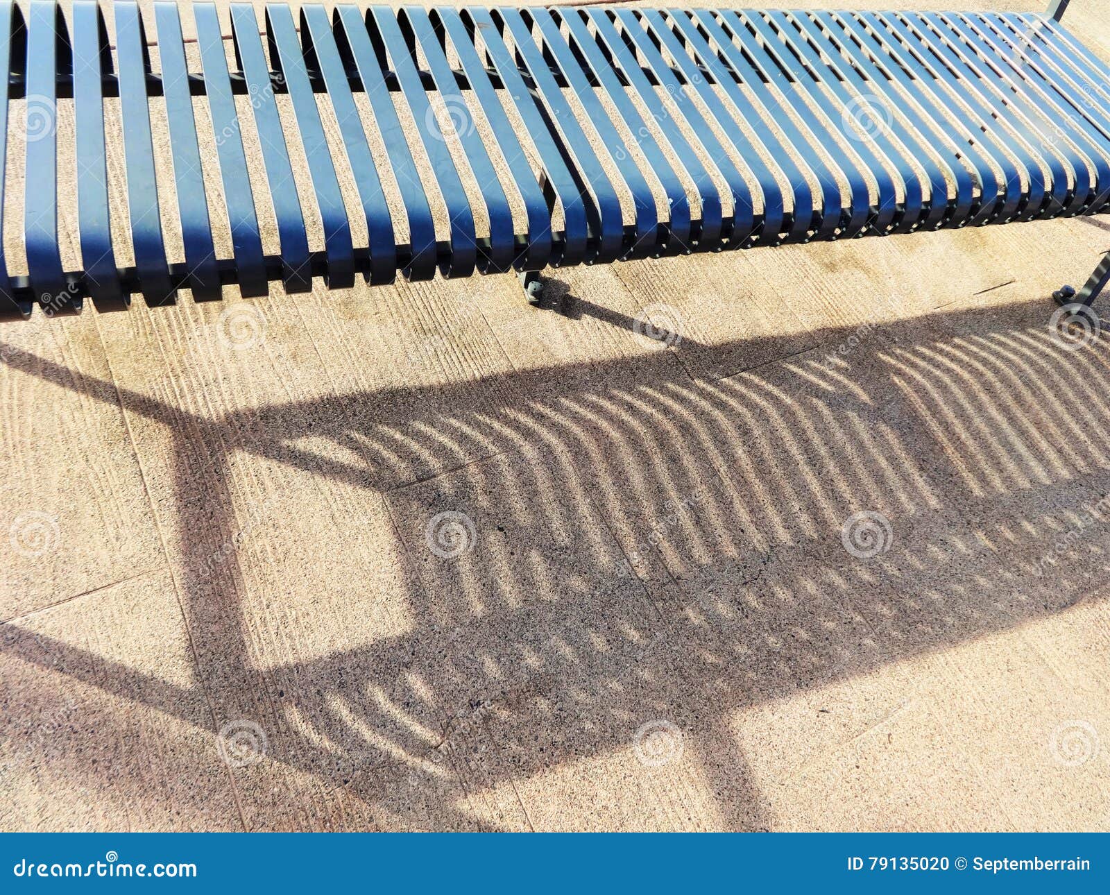 Lines of a Bench and Its Shadow Stock Photo - Image of background ...