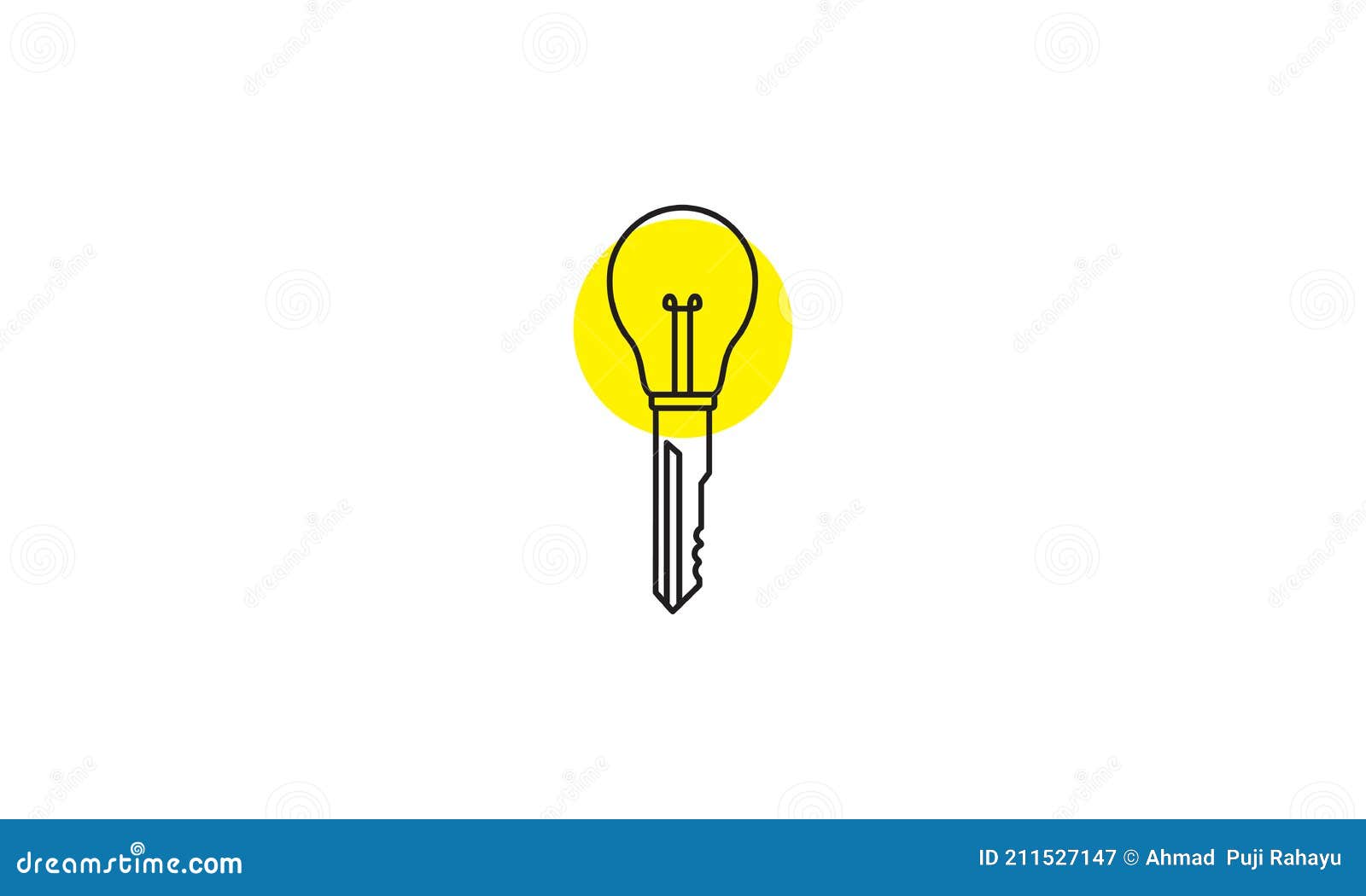 Lines Bulb Lamp Idea with Key Logo Design Vector Icon Symbol ...