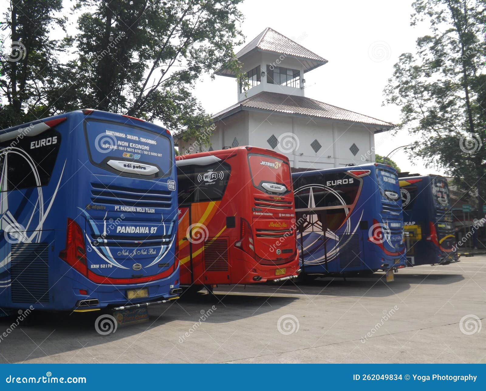 Lines of Buses at the Terminal Waiting for Passengers it Goes Up ...