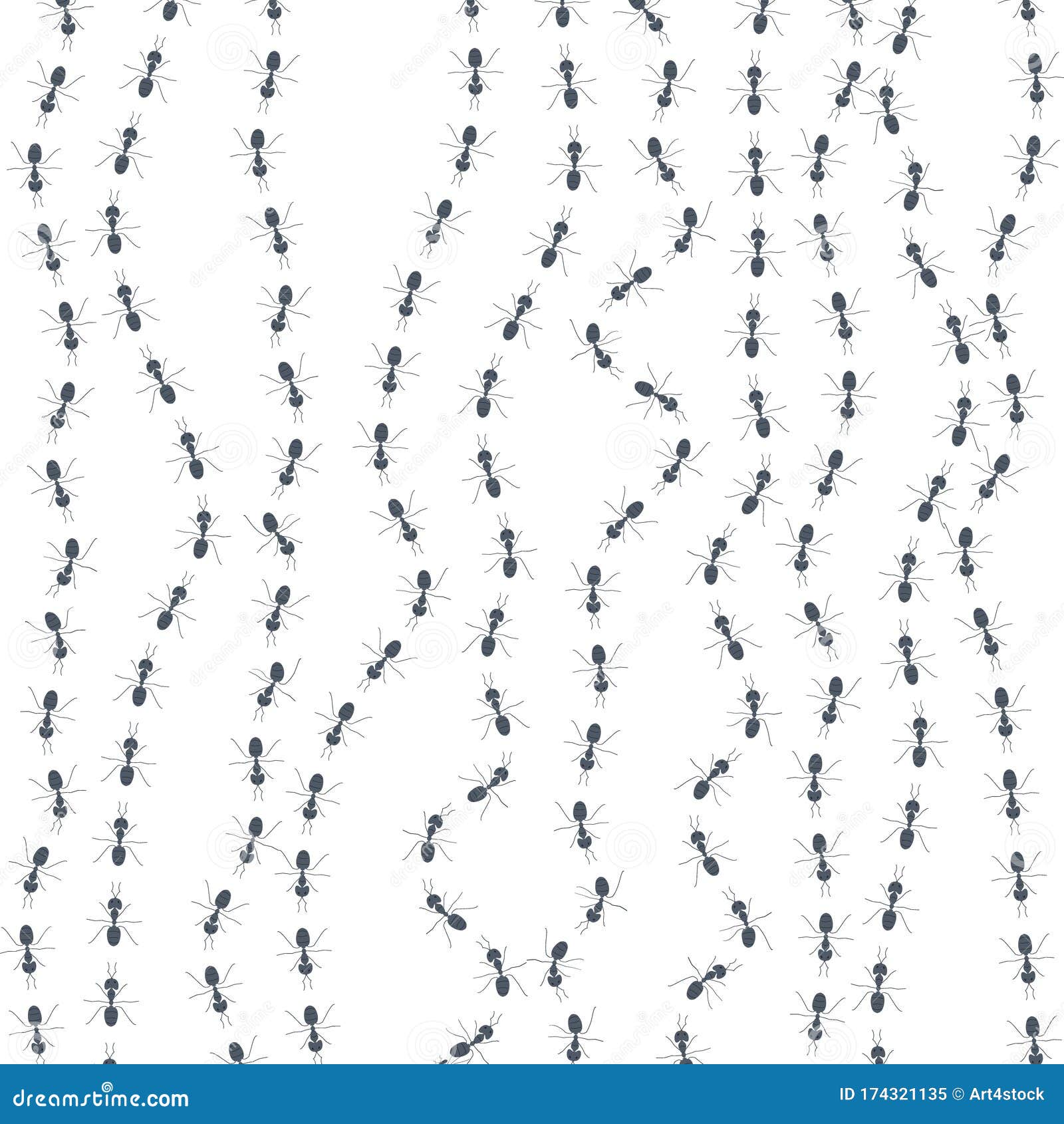 Colony of Working Ants Marching in Different Lines Stock Vector ...