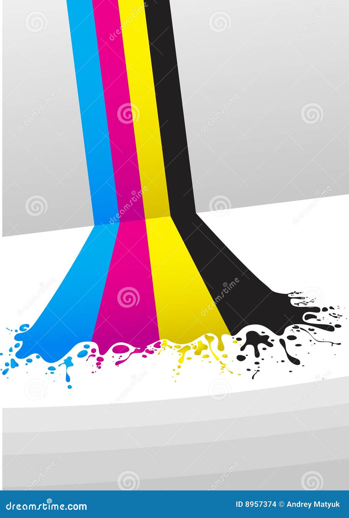 Lines of CMYK paint stock vector. Illustration of leak - 8957374