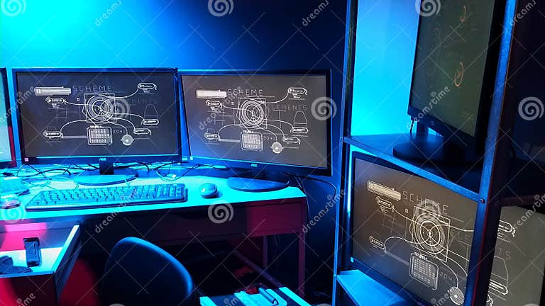 Lines of Code Running on Computer Screens in Data Center Stock Photo - Image of privacy, center ...