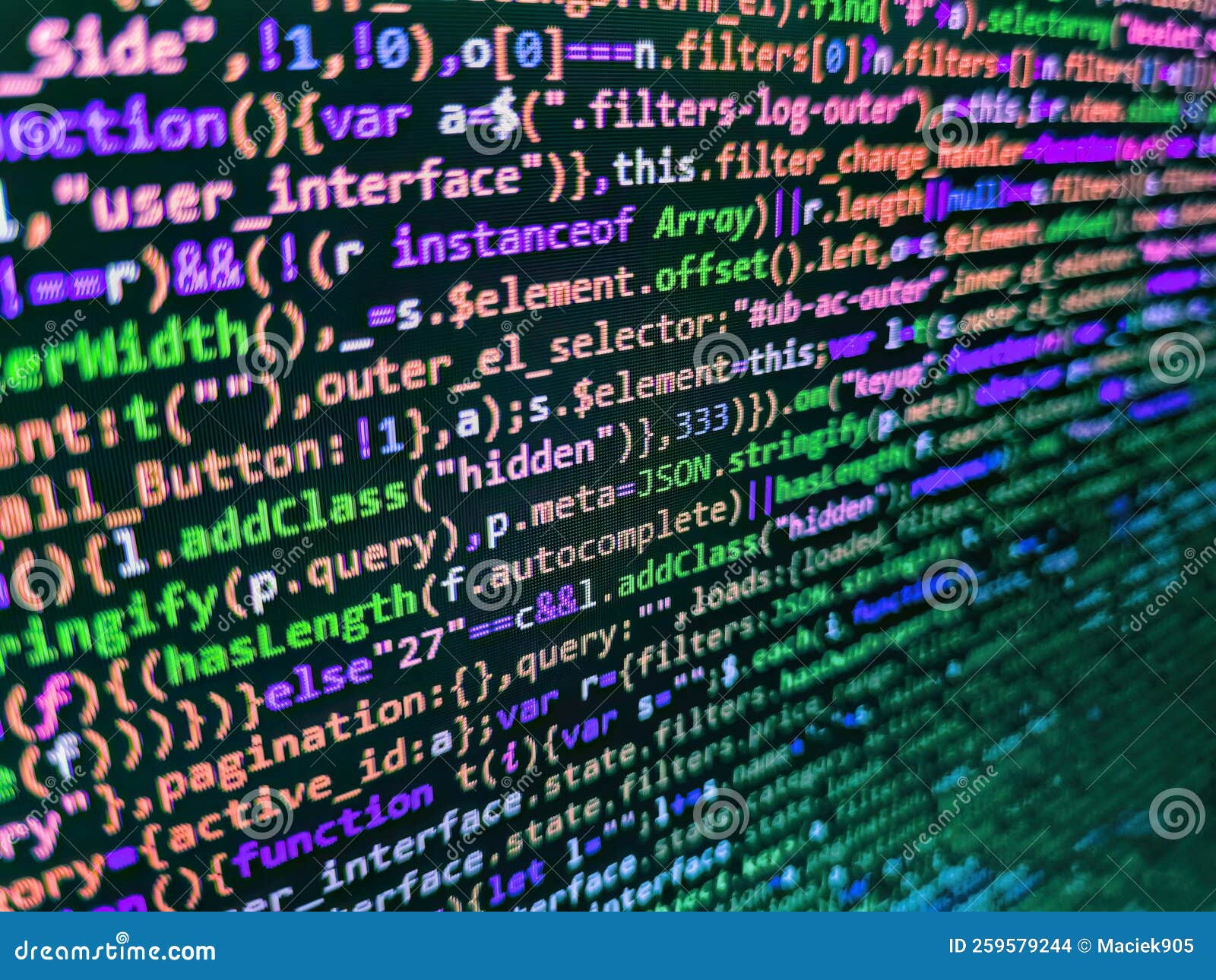 Lines of Code of a Software with Several Colors. Software Developer ...
